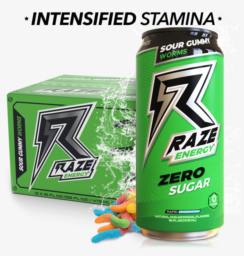Repp Sports Raze Energy Drink Rtd Sour Gummy Worms - Raze Energy Drink ...