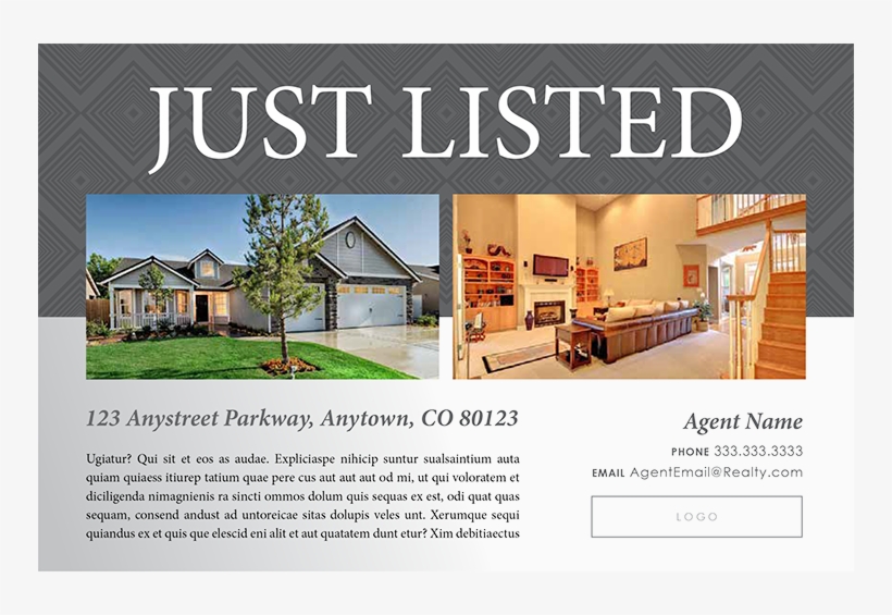 Download Just Listed M1 - Just Listed Postcards Wording | Transparent ...