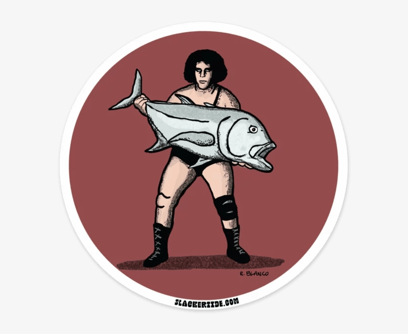 Richard Blanco Andre The Giant Trevally Sticker - Cartoon PNG Image ...