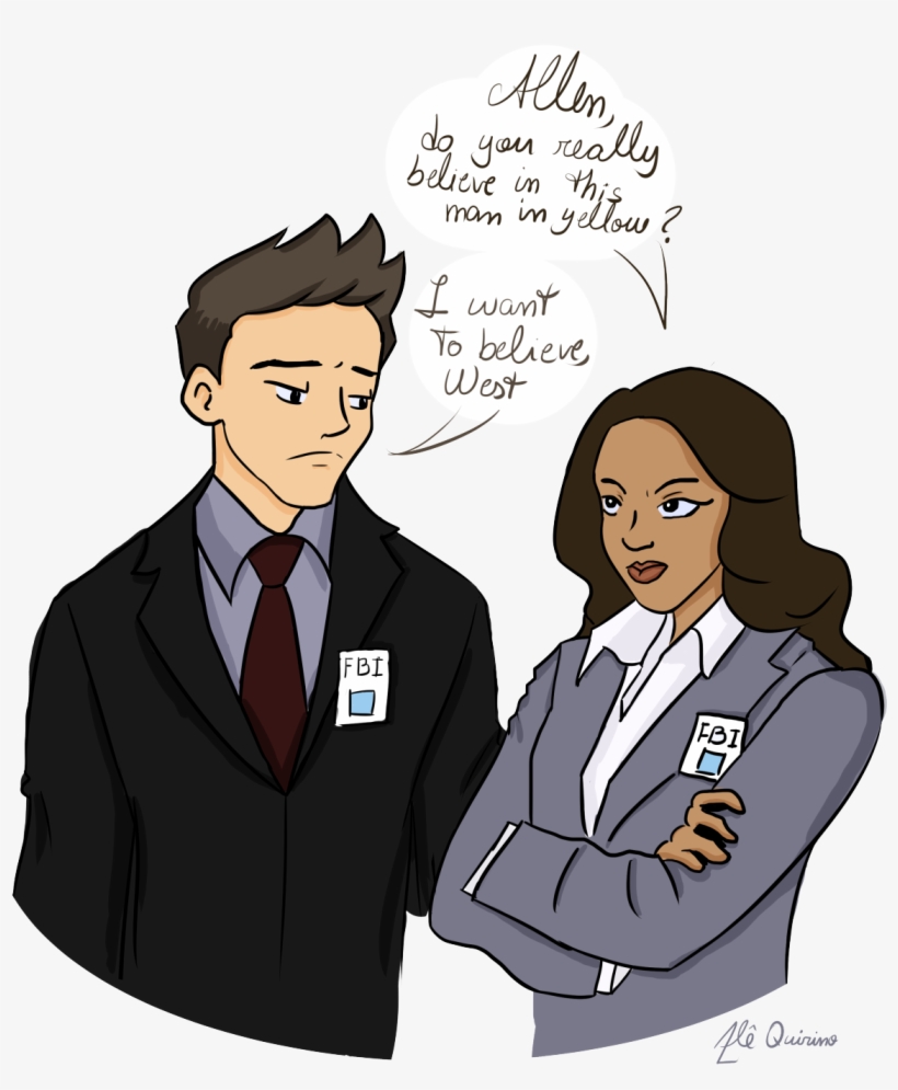 Two Fbi Agents, Barry Allen The Believer And Iris West - Cartoon PNG ...