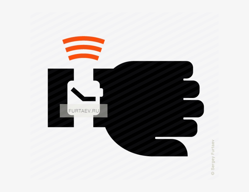 Vector Icon Of Wireless Signal Going From Smart Watch - Watch Hand Icon ...