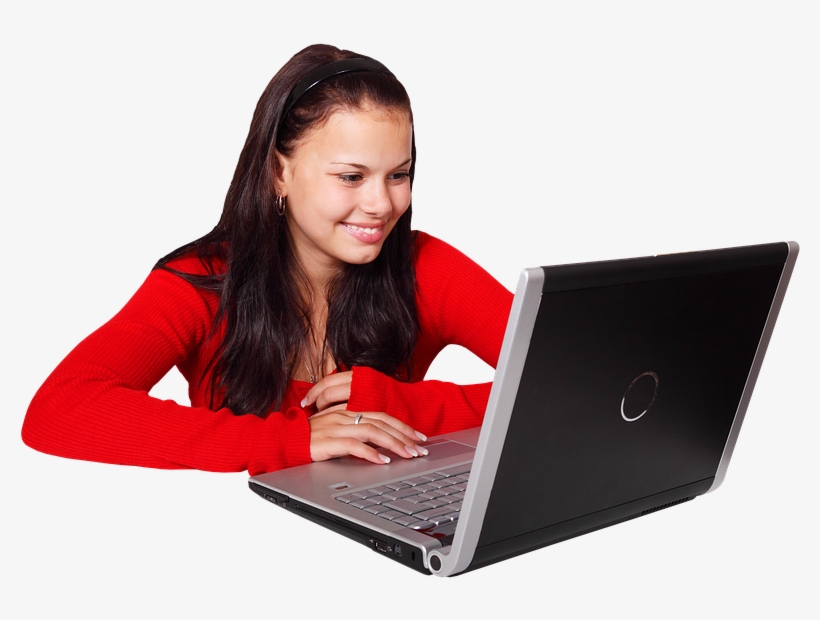 Laptop, Girl, Smile, Woman, Computer, Female, Young - Computer With ...