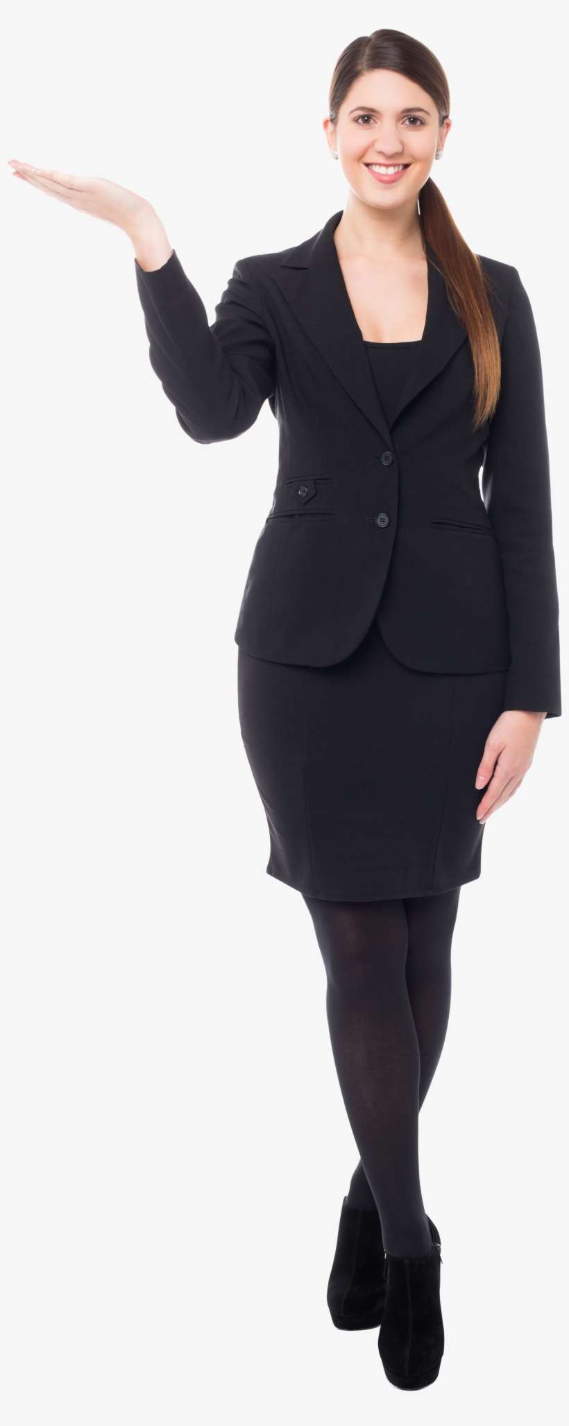 Girl Pointing Left Free Commercial Use Png Images - Lady Promoting A ...