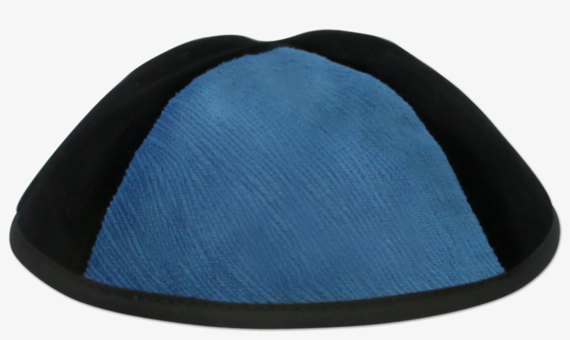 Black Velvet Kippah With Blue Vider Triangalur - Beanie PNG Image ...