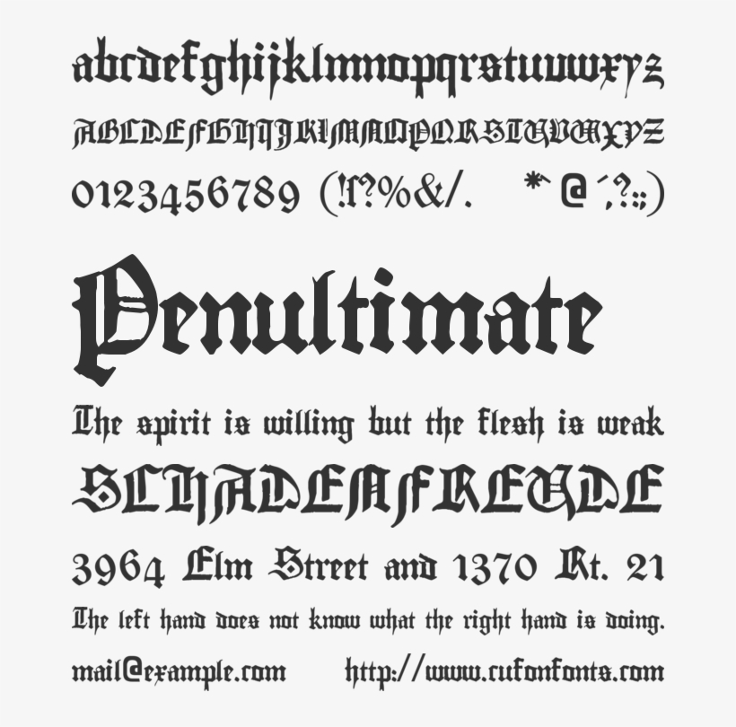 Gutenberg Textura Font Preview - Number PNG Image | Transparent PNG ...