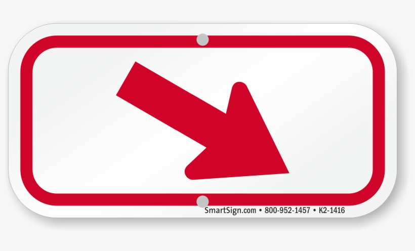 Downwards Right Arrow, Supplemental Parking Sign, Red - Please Be Quiet ...