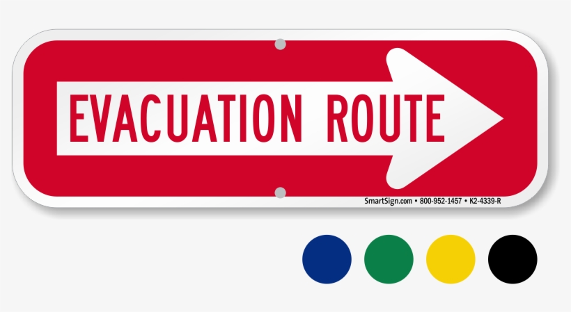 Evacuation Route Right Arrow Sign - Graphic Design PNG Image ...