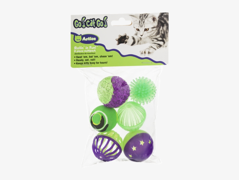 Cat Go Rollin' In Fun Cat Toy Multipack - Cat Grabs Treat PNG Image ...