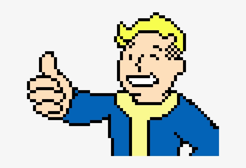 Fallout Boy - Vault Boy Pixel Art PNG Image | Transparent PNG Free Download on SeekPNG