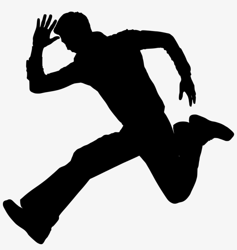 Man,running,adult,hurry - Silhouette Running Fear PNG Image ...