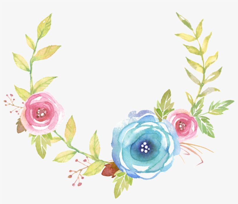Colorful Floral Transparent Decorative - Watercolor Floral Wreath Pack ...