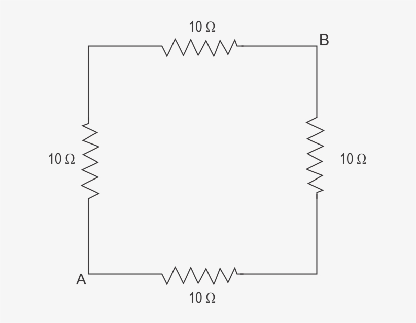 Four 10 Ohm Resistors Are Connected To Form A Square - Resistors In ...