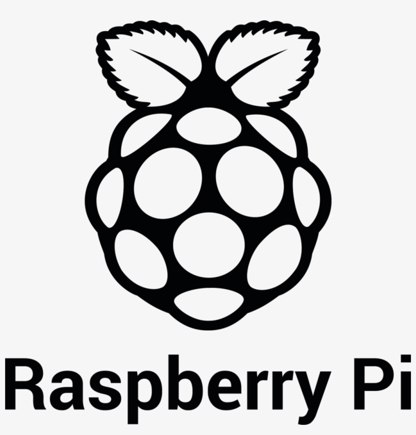 Rpi Logo Black Stacked Print - Raspberry Pi Logo Black And White PNG ...