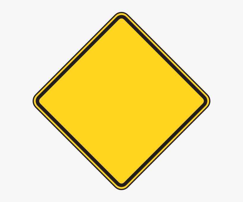 Yellow Stop Sign - Blank Yellow Construction Sign PNG Image ...