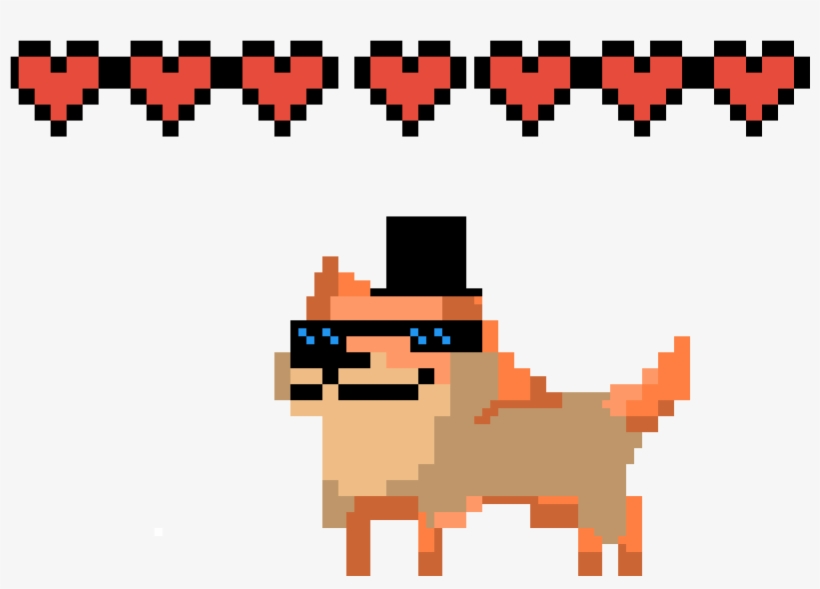 Mlg Doge - 8 Bit Heart Clear Background PNG Image | Transparent PNG ...