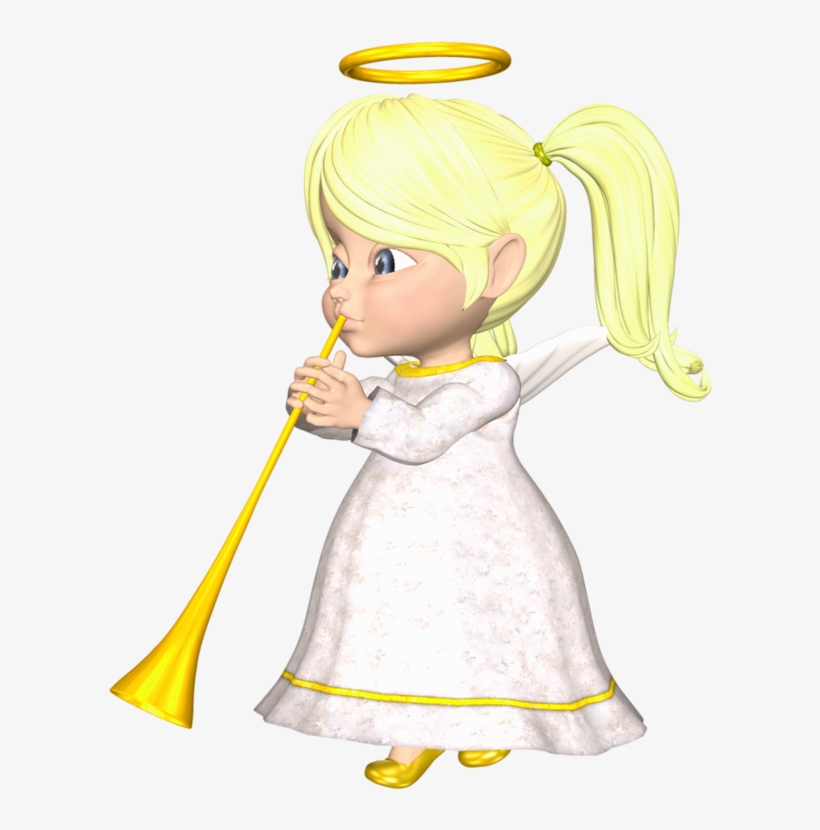 Cute Blonde Angel With Horn Large Png Clipart - Doll PNG Image ...