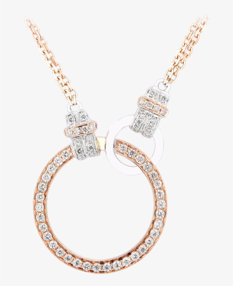 Link By Link Two Tone Circle Diamond Necklace - Pendant PNG Image ...