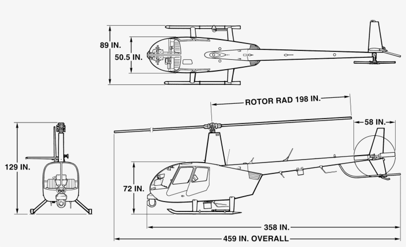 R44 Newscopter Dimensions - Robinson R44 Size PNG Image | Transparent ...