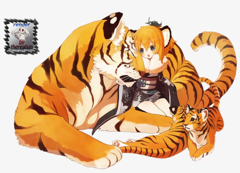 Download Render Girl Femme Neko Tiger - Tiger Girl Anime Png ...