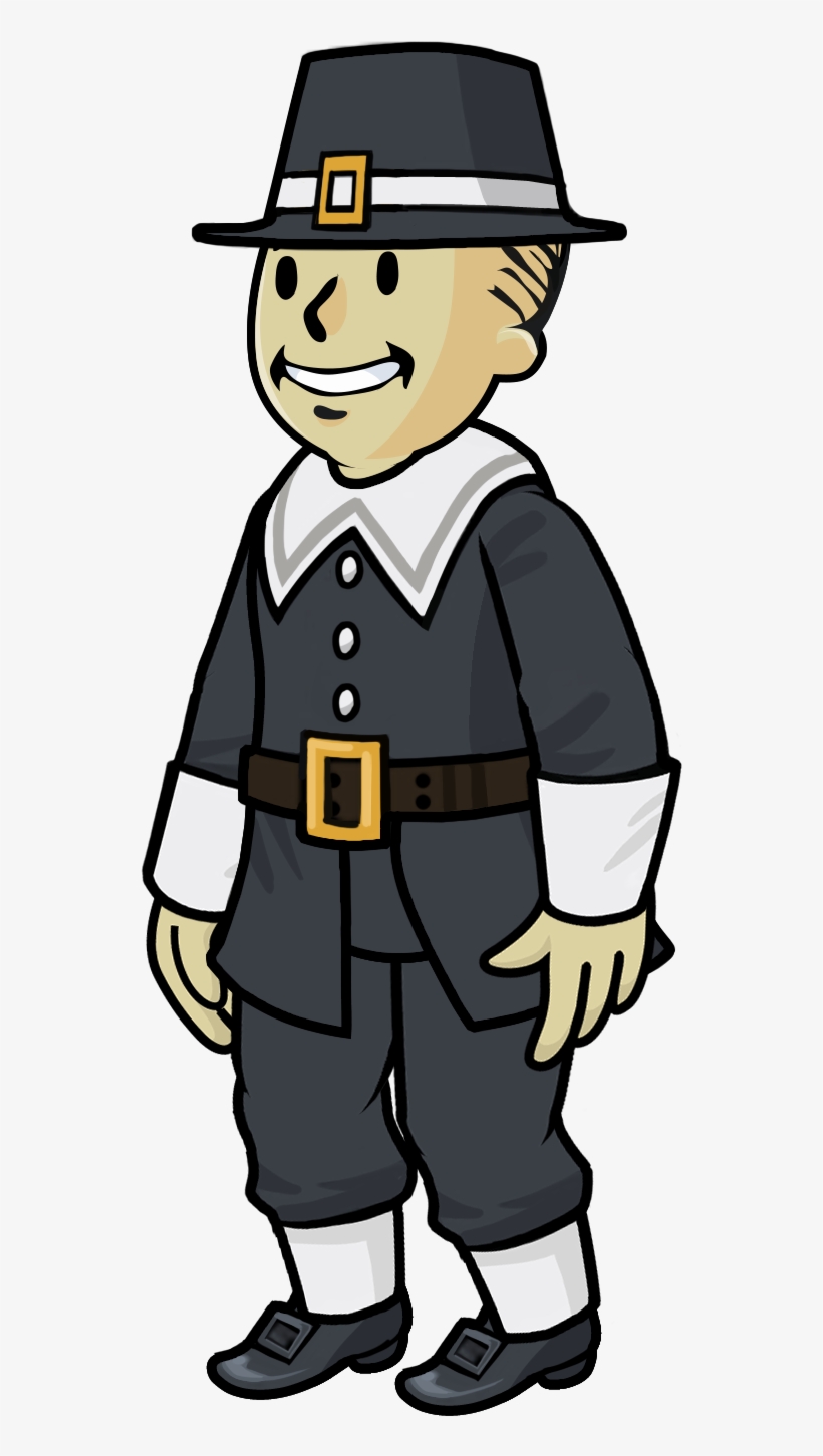 Pilgrim Clipart Outfit - Cartoon Pilgrim Male PNG Image | Transparent ...