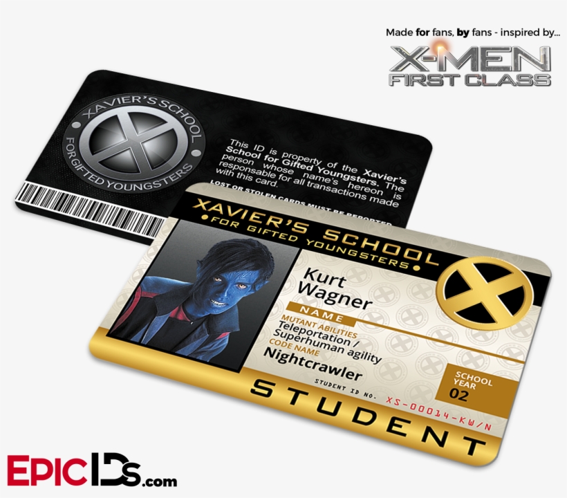 Xavier Institute For Gifted Youngsters 'x-men' Student - Xmen Id Card ...