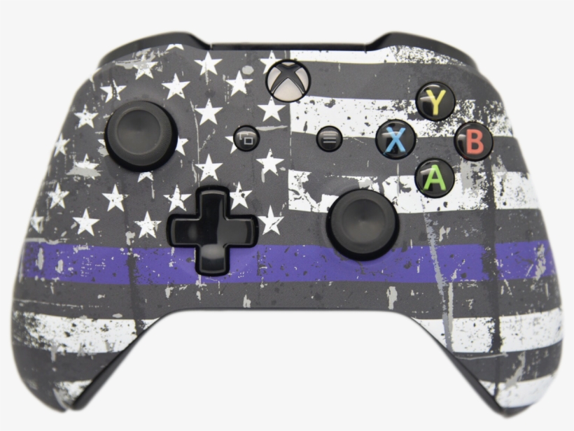 Blue Line Xbox One S Controller - Custom Xbox Controller PNG Image ...