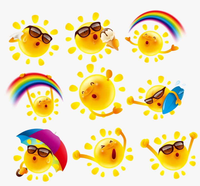 Download Cute Poster Material Illustration Vector Design Sun - Vector ...