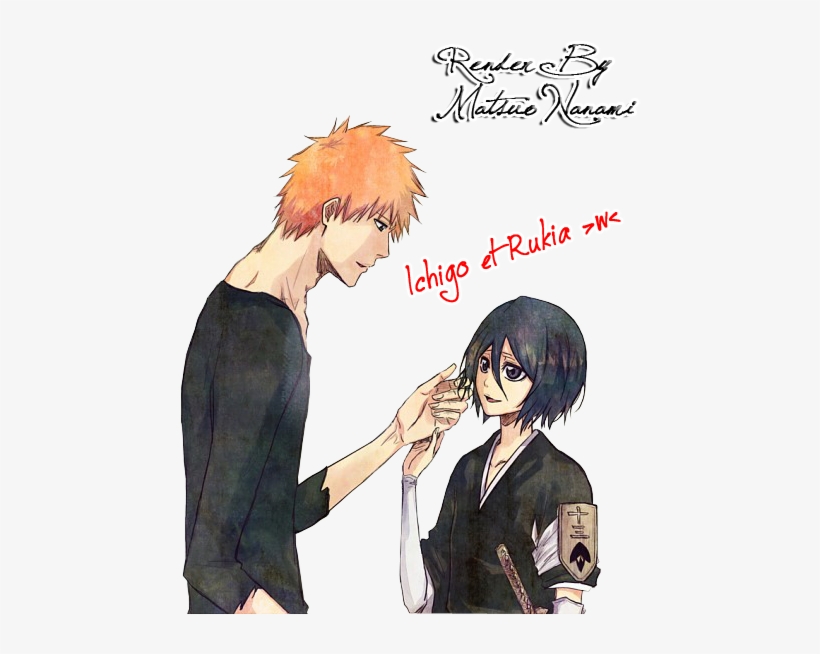 Render Ichiruki - Bleach Ichigo Saves Rukia Fanart PNG Image ...