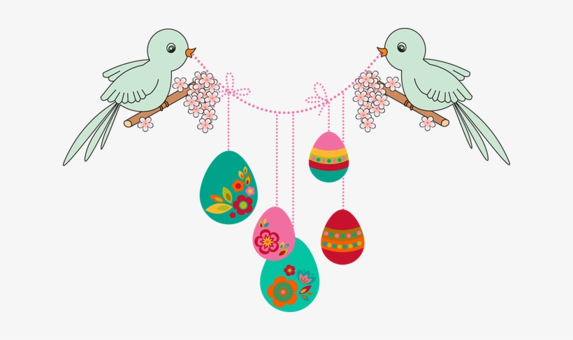 Birds With Hanging Easter Eggs - Hanging Easter Eggs Transparent PNG ...