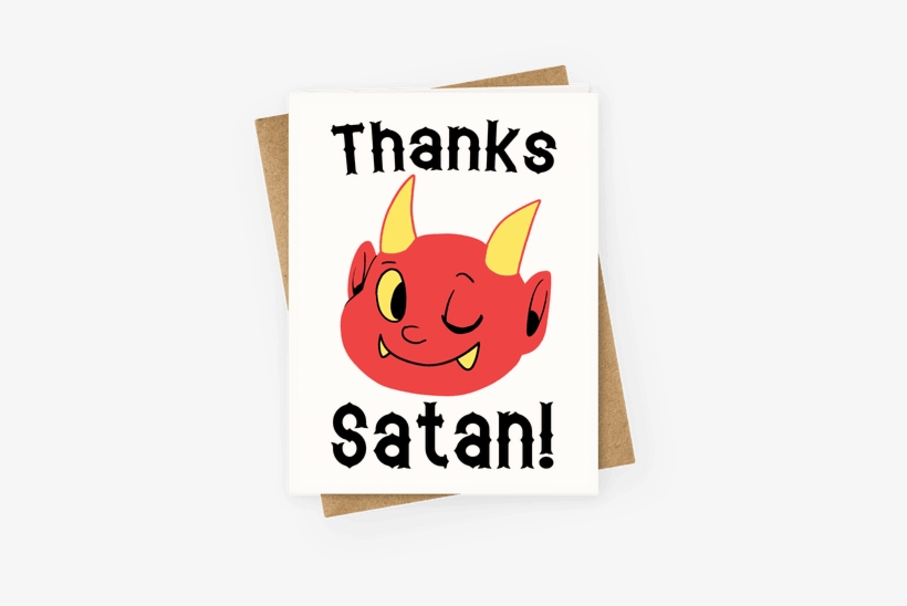 Thanks, Satan Greeting Card - Greeting Card PNG Image | Transparent PNG ...