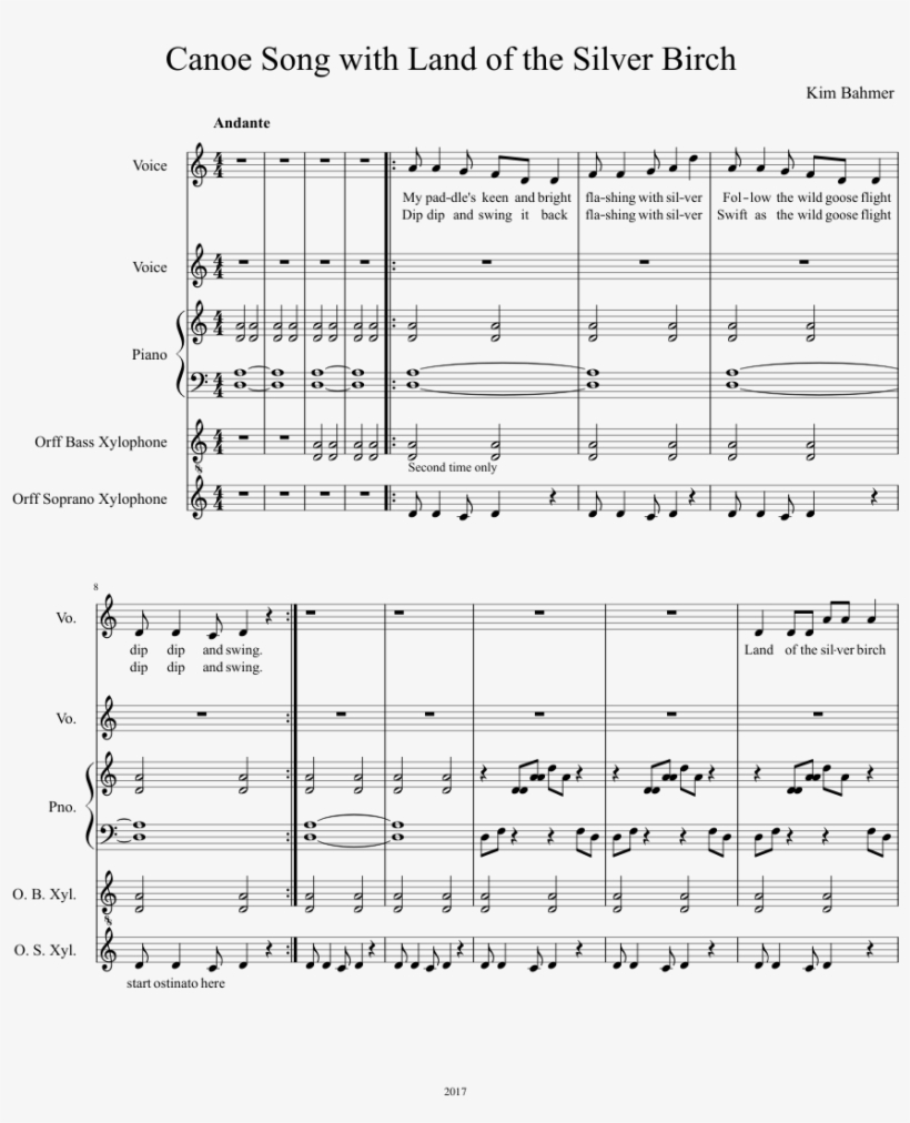 Sheet Music Made Kbahmer For Parts Voice Piano Orff - Orff Arrangement ...