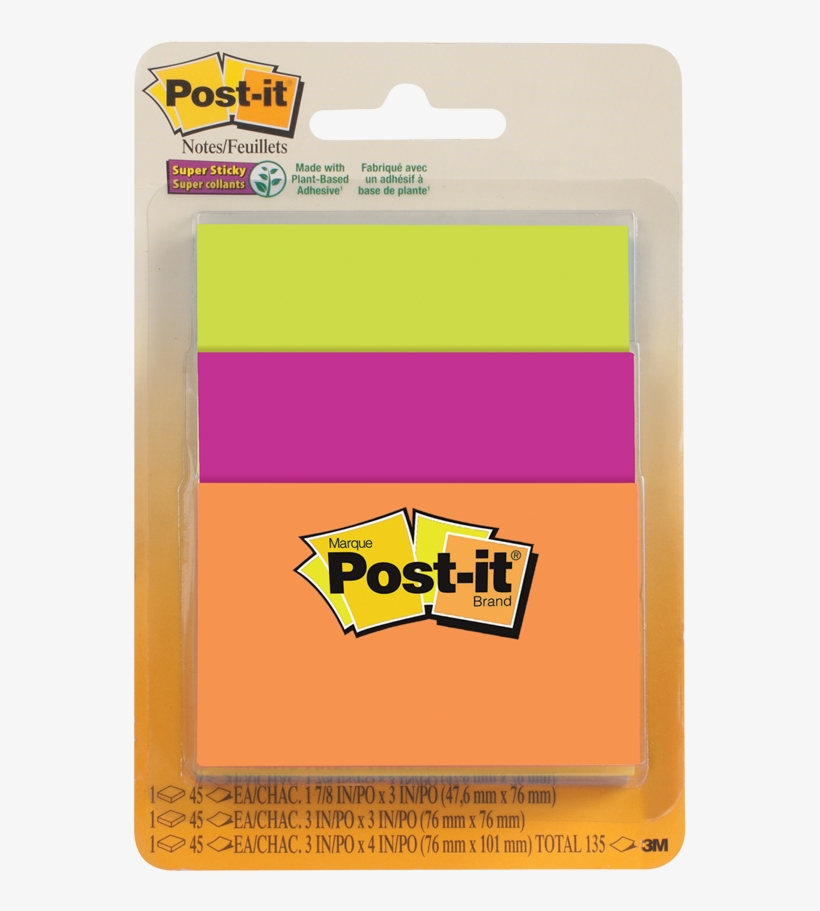 Post-it® Super Sticky Notes Combo Pack - Post It Notes PNG Image ...