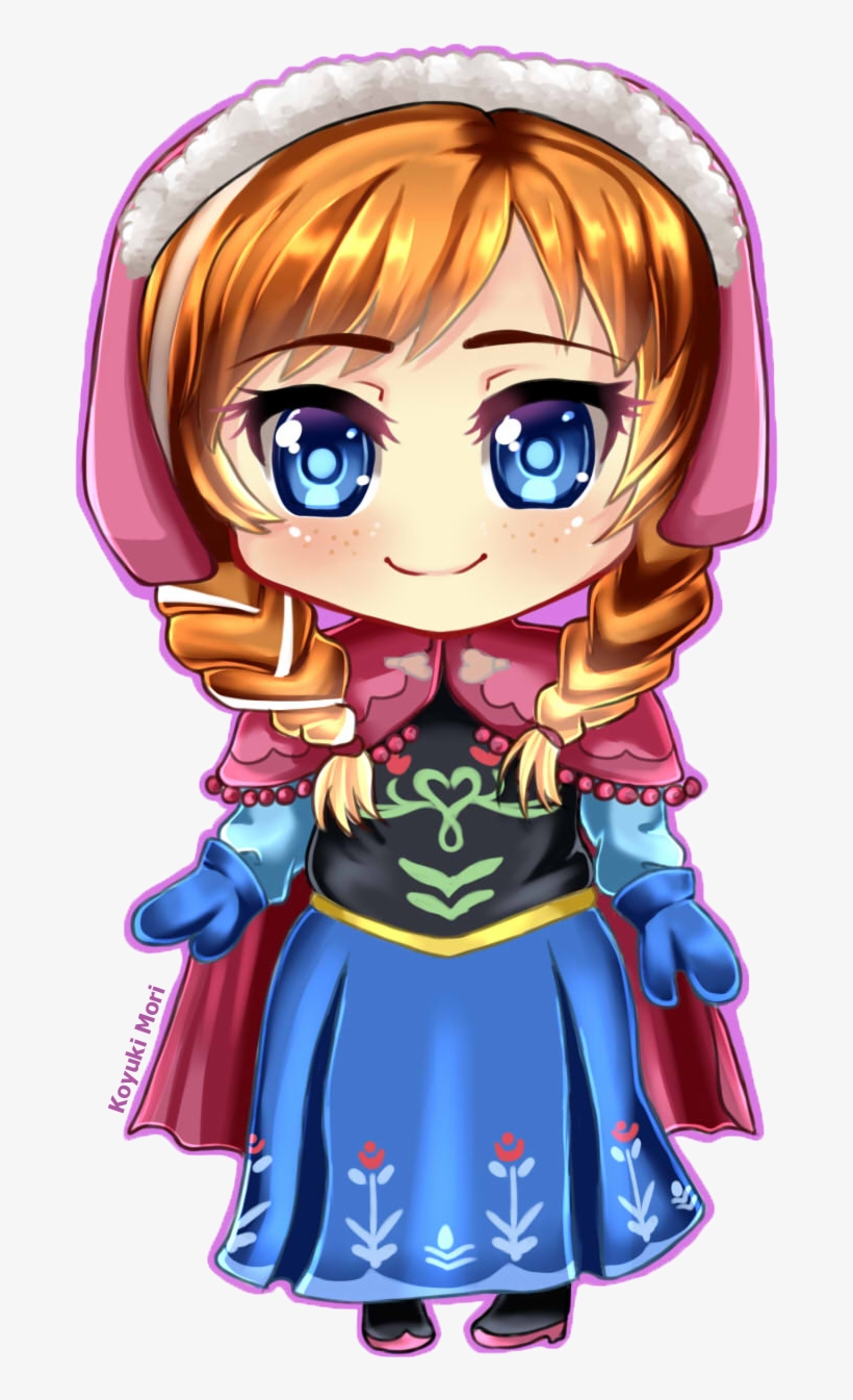 Chibi Anna By Koyukimori On Deviantart - Chibi Anna And Elsa PNG Image ...