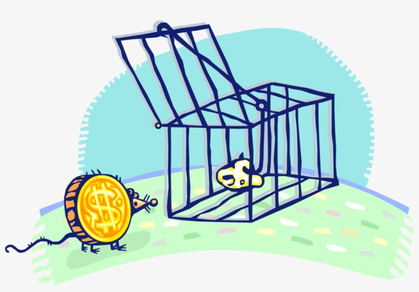 Vector Illustration Of Financial Money Trap Cage With PNG Image ...