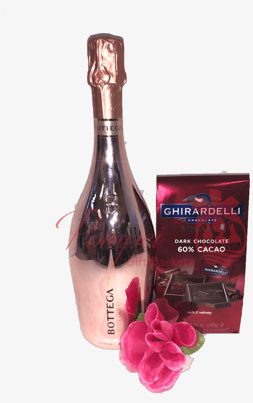 Pretty In Pink Prosecco Gift Set, Bottega Rose Gold - Champagne PNG ...