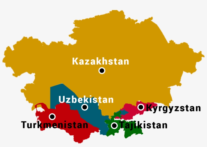 Central Asia Map - Kazakhstan Flag PNG Image | Transparent PNG Free ...