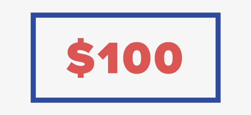 $100 Donation - Sign PNG Image | Transparent PNG Free Download on SeekPNG