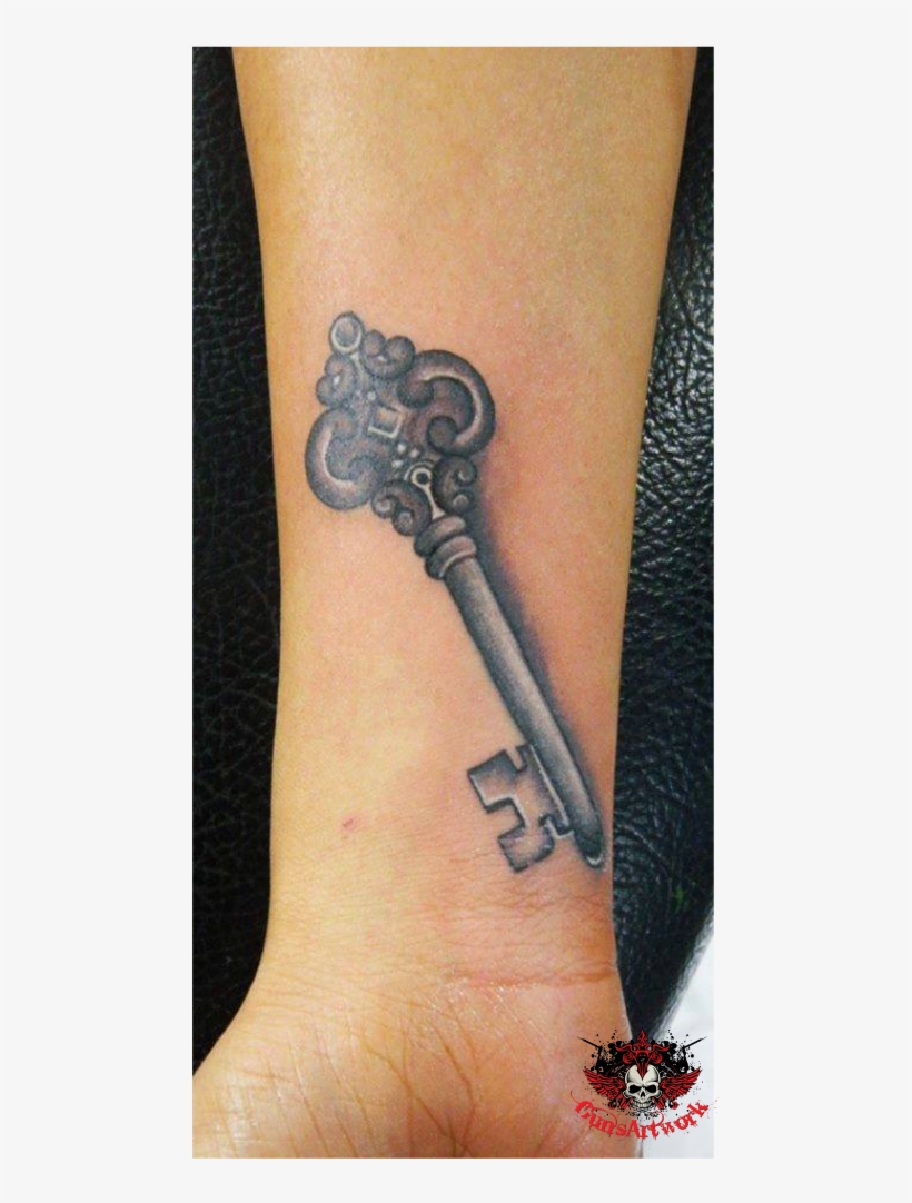 Vintage Lock And Key Tattoo
