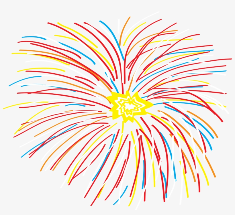Abstract Fireworks Colorful Lineart - Abstract Clipart Fireworks Art ...