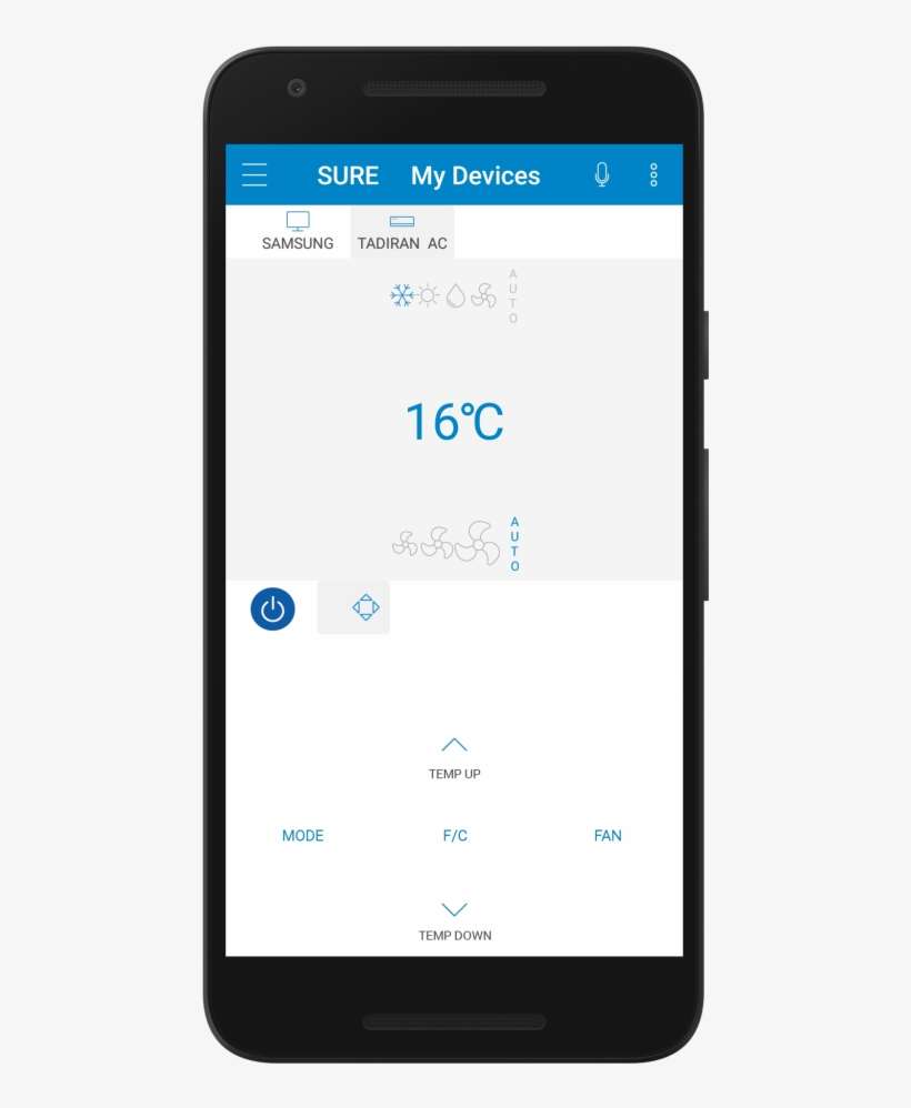 Remote Control For Ac - Mobile App With Tiles PNG Image | Transparent ...
