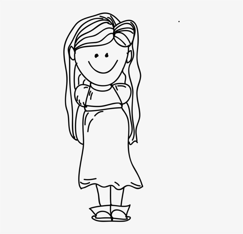 Download Child Drawing Png Black And White - Line Art | Transparent PNG ...