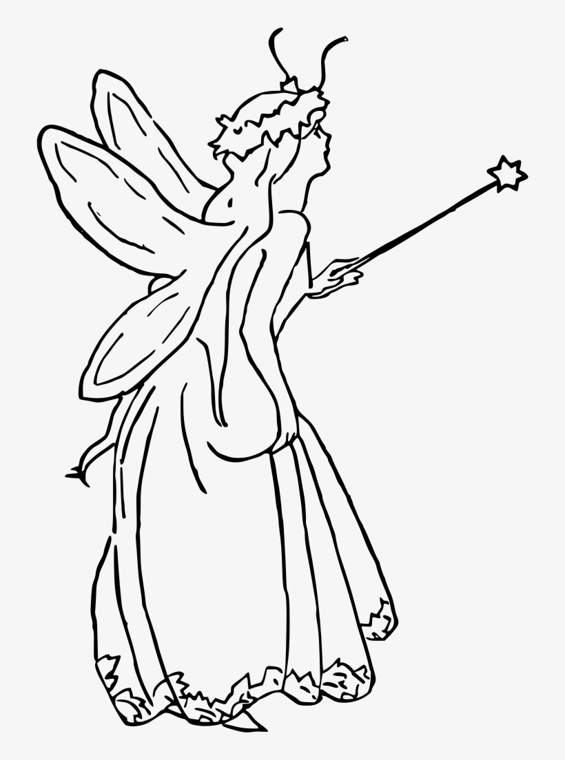 Black And White Fairy Clipart
