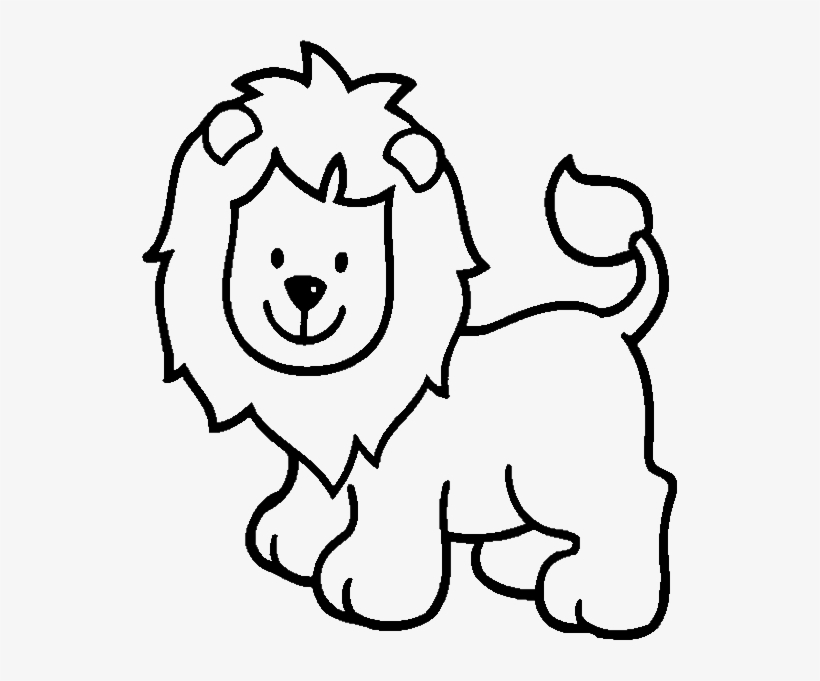 Lion Outline Coloring Page Free - Animales Leon Para Colorear PNG Image ...
