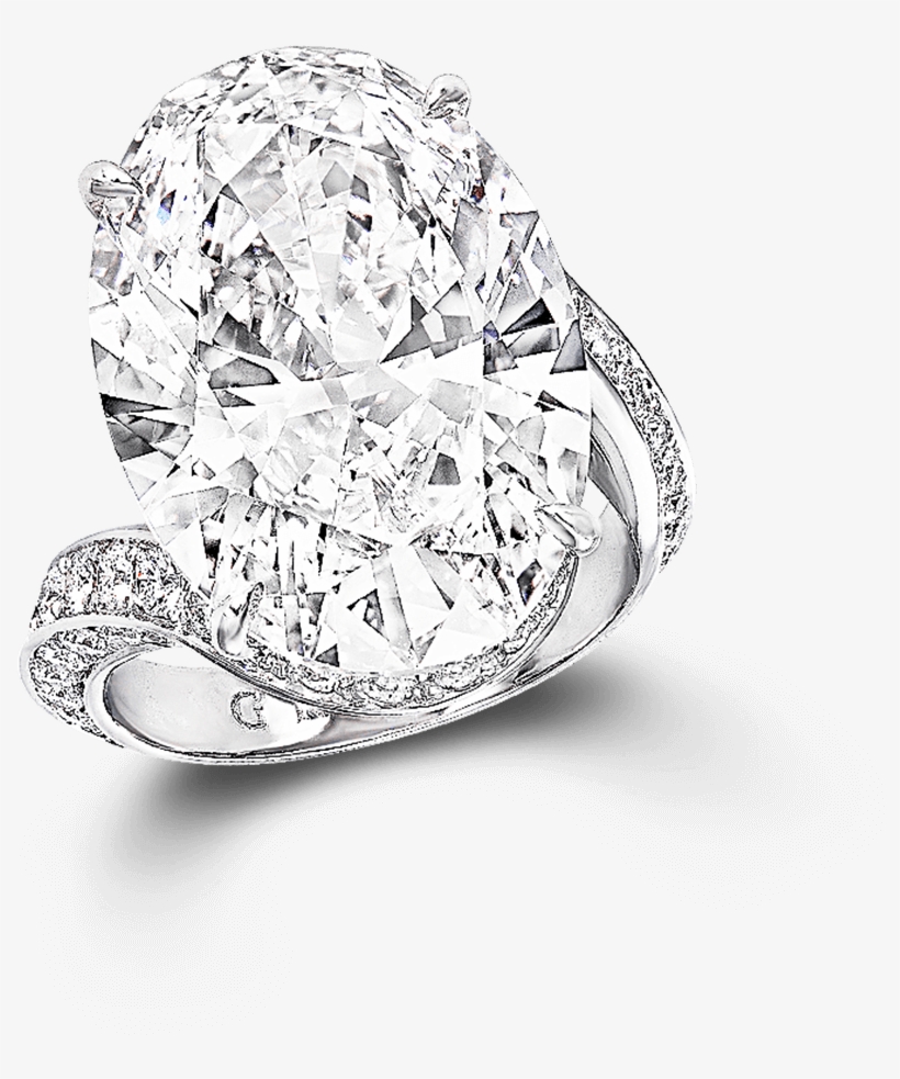 A Graff Oval Shape Diamond Ring Featuring A - Engagement Ring PNG Image ...