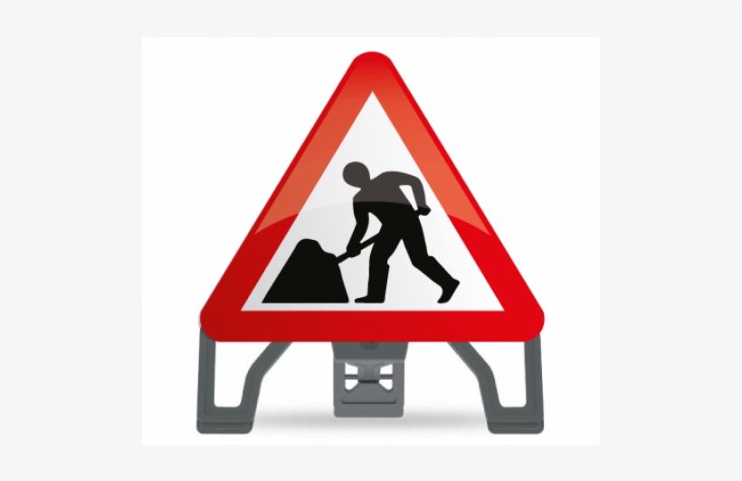 Triangular Alpha Signs - Men At Work End Sign PNG Image | Transparent ...