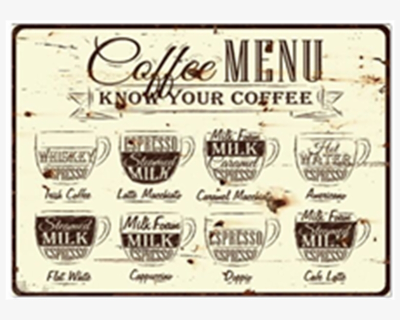 Download Coffee Menu Metal Sign - Coffee | Transparent PNG Download ...