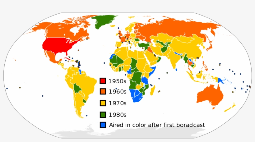 Timeline Of The Introduction Of Color Television In - Countries That ...