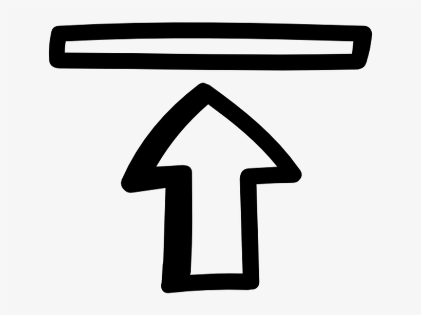 Go To The Top Hand Drawn Interface Symbol With An Arrow - Sign PNG ...