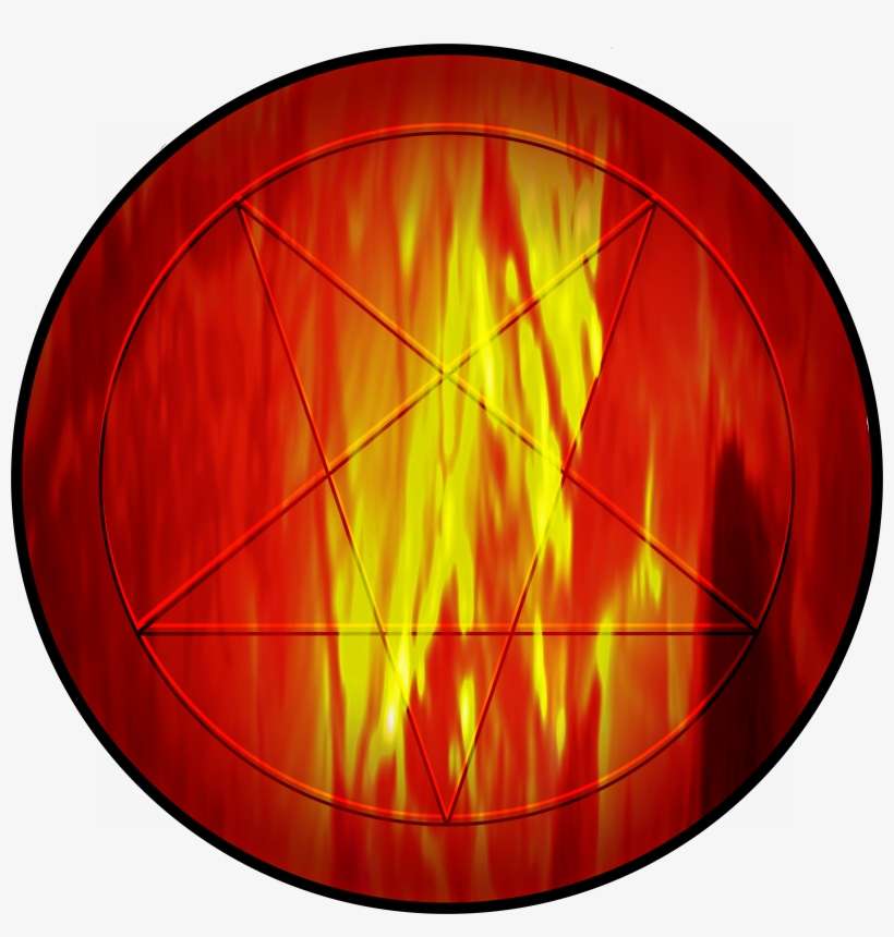 Download Edited Fire Photograph With Pentagram Penta Tee | Transparent ...