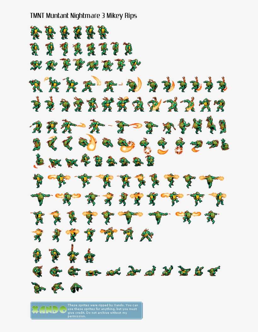 Michelangelo - Tmnt Michelangelo Sprites PNG Image | Transparent PNG ...